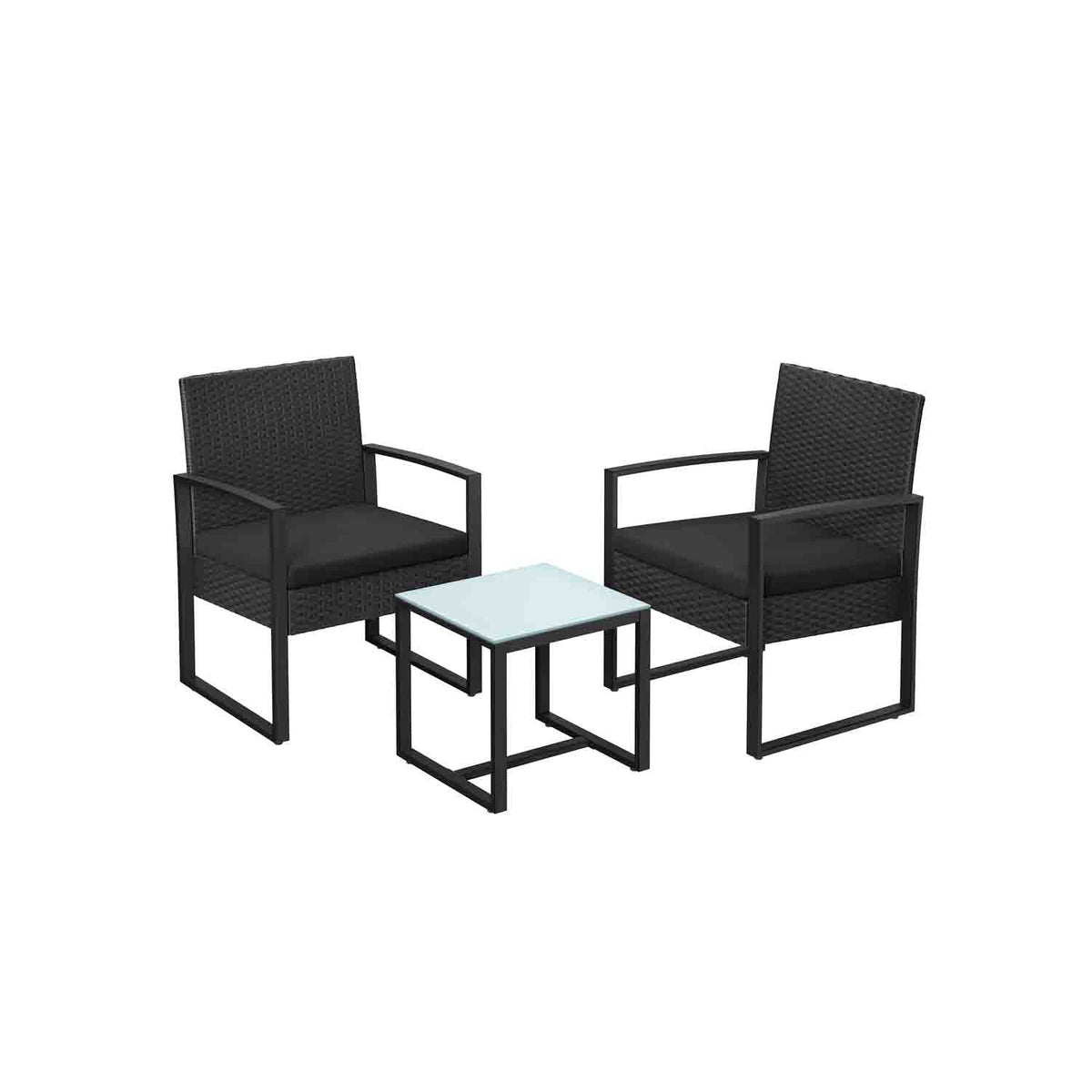 Set di 3 Mobili da Giardino, Salotto da Giardino in Polyrattan